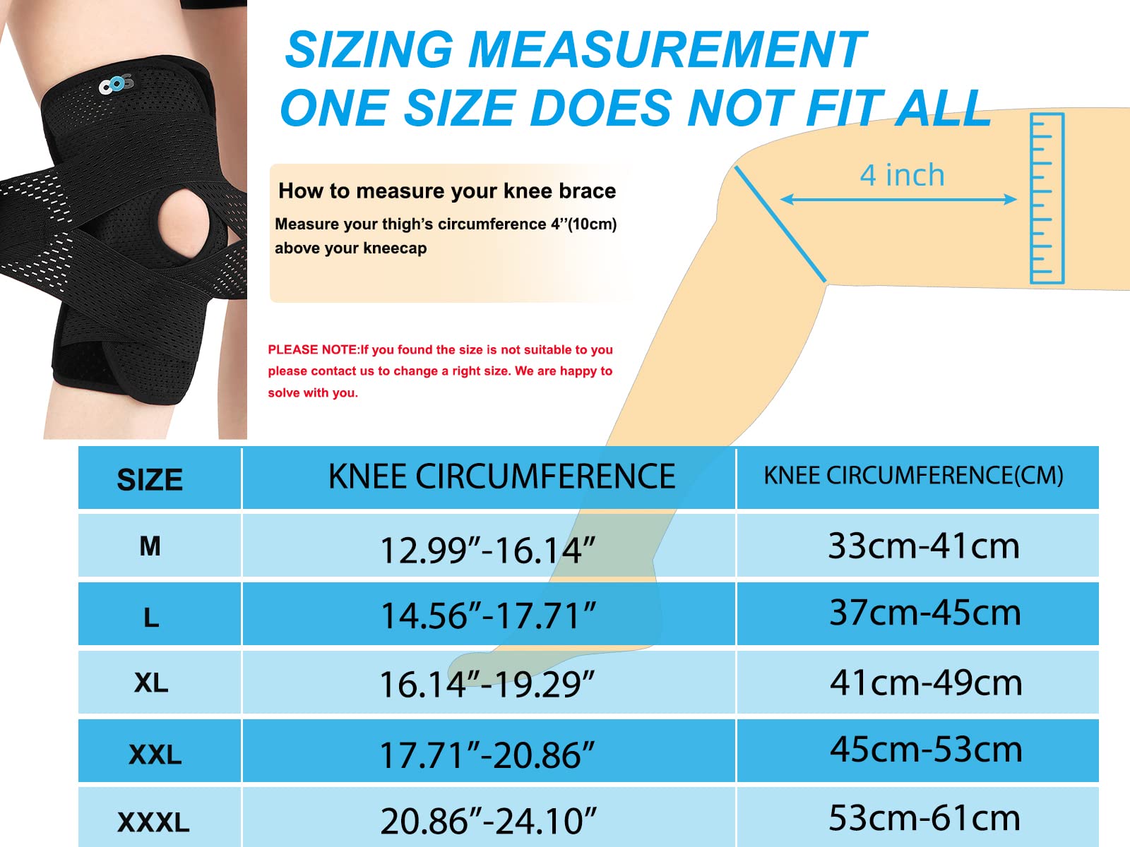 aurrako Knee Braces with Side Stabilizers for Knee Pain and Support Women/Men,Breathable Adjustable Compression knee sleeve for Meniscal Tear MCL Arthritis Injuries Recovery(Large, White)