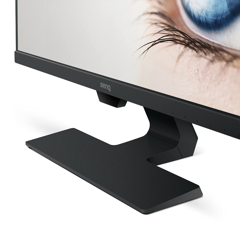 BenQ 24 Inch IPS Monitor | 1080P GW2480 with AmazonBasics Single Computer Monitor Stand β Height Adjustable Desk Arm Mount, Steel Bundle, Blue, 24-inch (IPS)