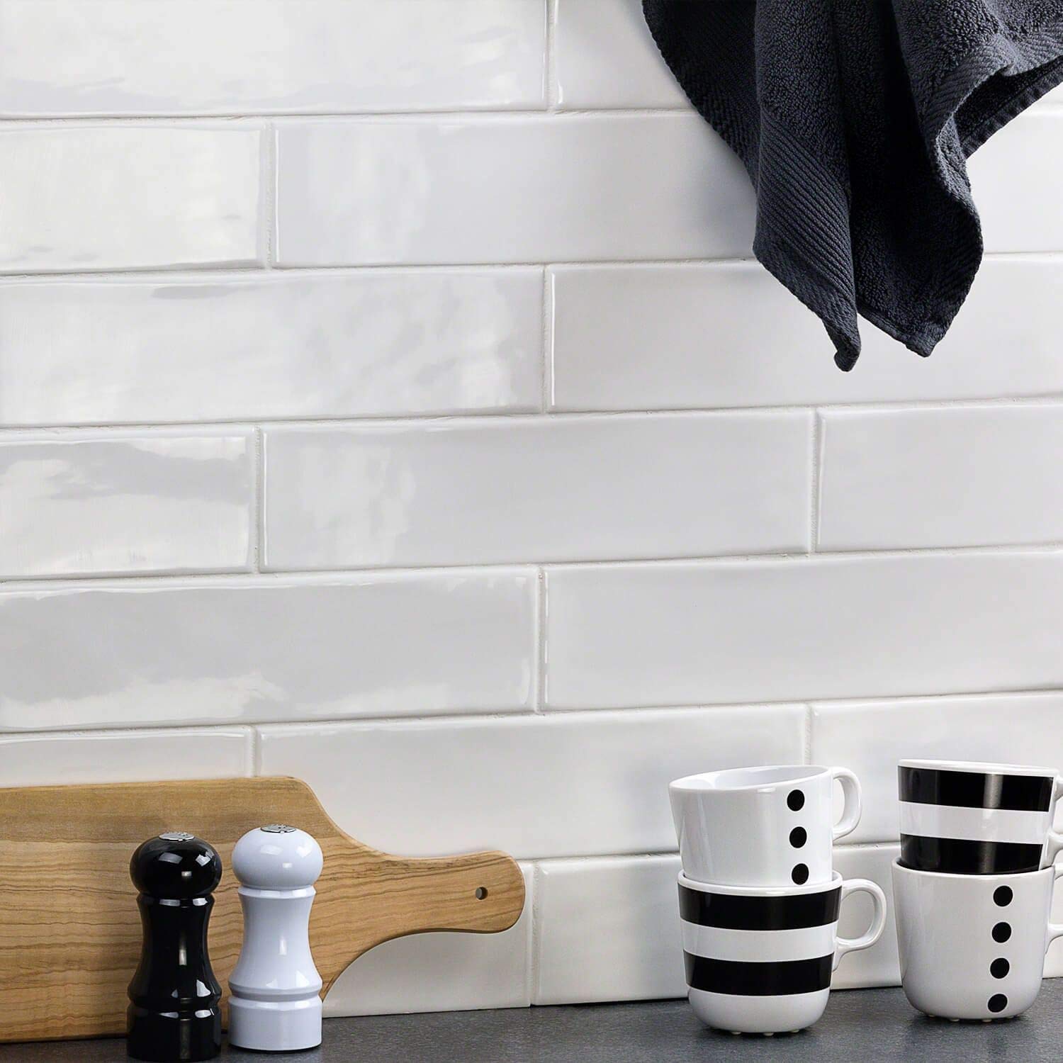 Birmingham Bianco 3 in. x 12 in. Glazed Ceramic Subway Tile (22 Pieces 5.38 Sq. Ft. / Box)