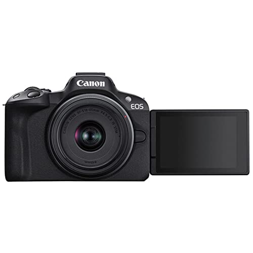 Canon EOS R50 Mirrorless Digital Camera with RF-S 18-45mm f/4.5-6.3 is STM Lens + 75-300mm F/4-5.6 III Lens+ 64GB Memory Cards, Professional Photo Bundle (42pc Bundle)