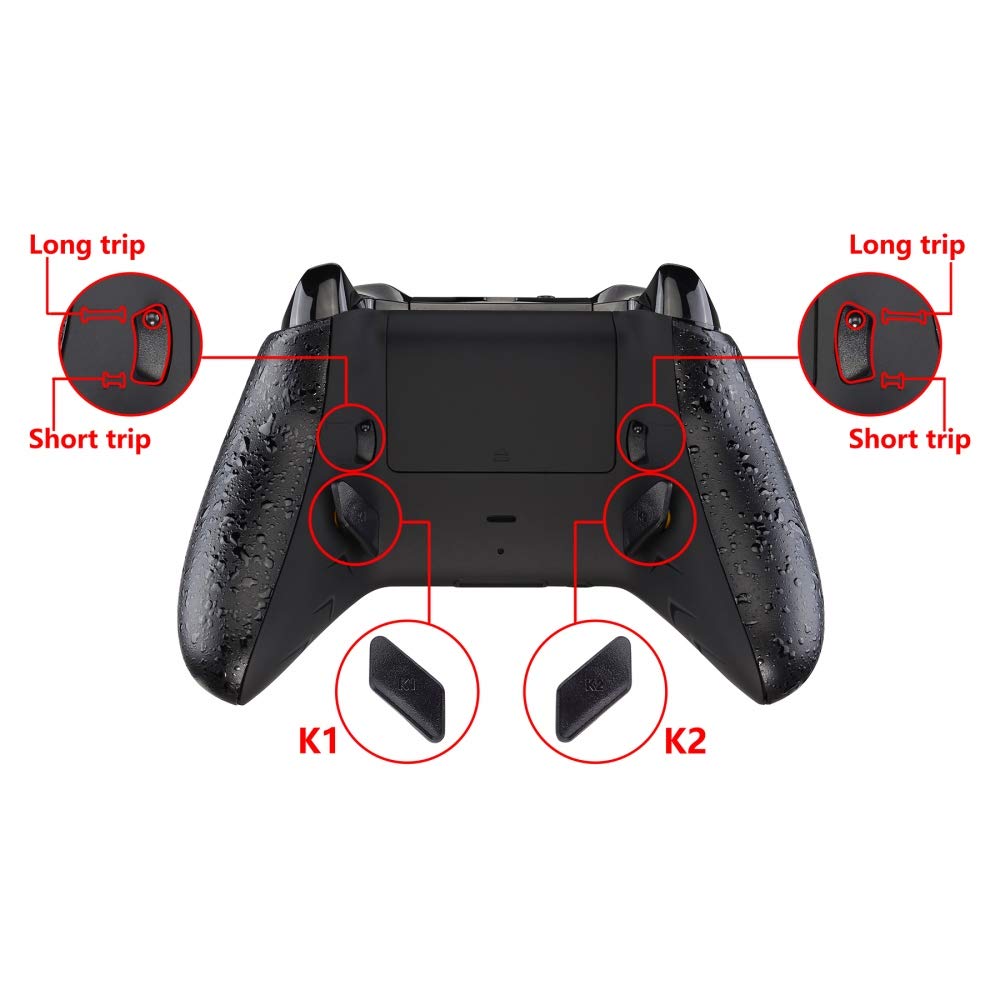 eXtremeRate Textured Black Lofty Programable Remap & Trigger Stop Kit, Upgrade Boards & Redesigned Back Shell & Side Rails & Back Buttons & Trigger Lock for Xbox One S/X Controller Model 1708
