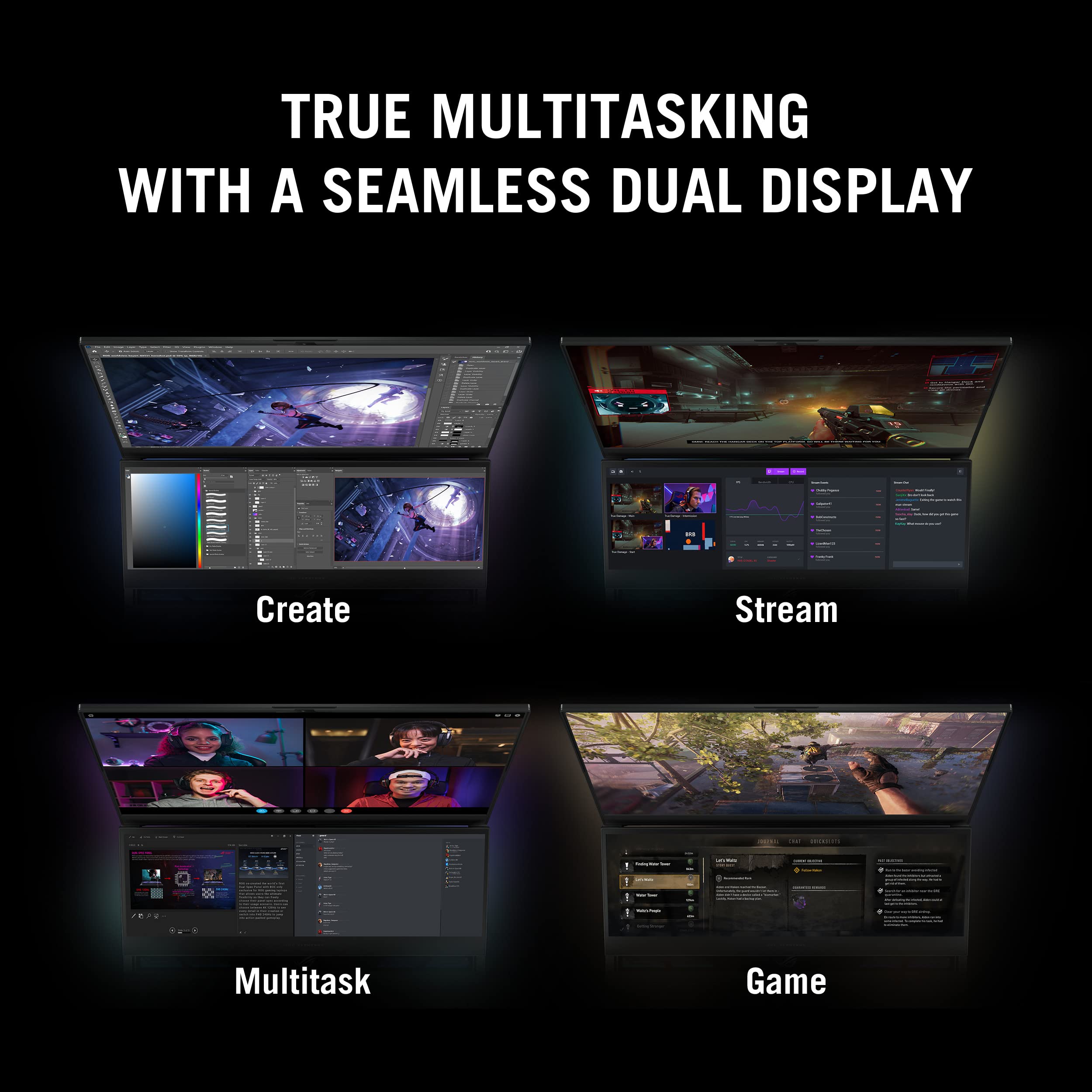 ASUS ROG Zephyrus Duo 16 Gaming Laptop, 16β 165Hz ROG Nebula HDR QHD 16:10 Display, NVIDIA GeForce RTX 3080 Ti, AMD Ryzen 9 6900HX, 32GB DDR5, 2TB SSD, Windows 11 Pro, GX650RX-XS97 (Renewed)