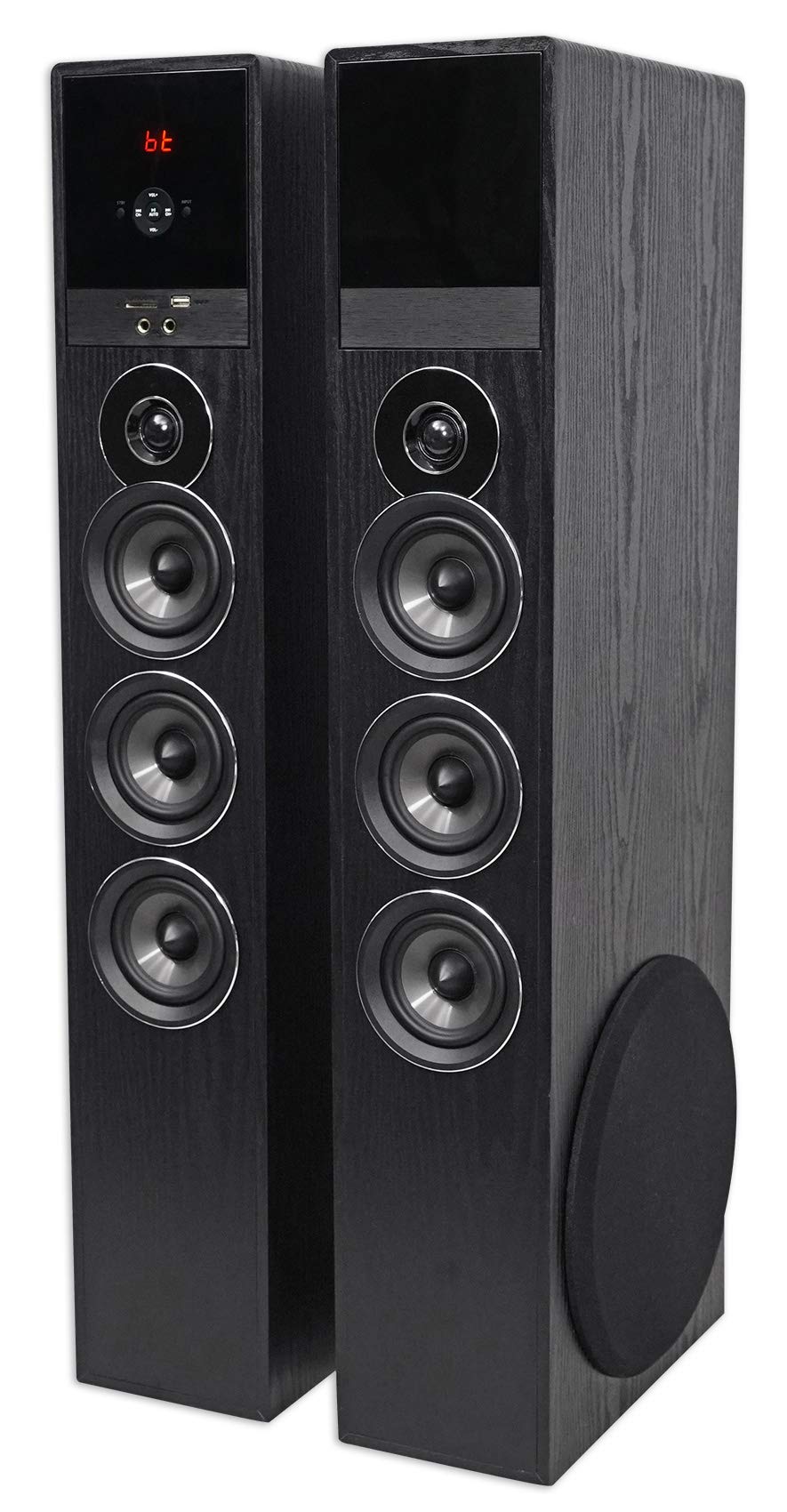 Rockville TM150B Black Home Theater System Tower Speakers 10" Sub/Bluetooth/USB