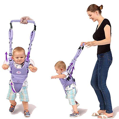 Baby Walker, Adjustable Baby Walking Harness Safety Harnesses, Pulling and Lifting Dual Use 7-24 Month Breathable Stand Up & Walking Learning Helper for Infant Child Activity Walker, Light Purple