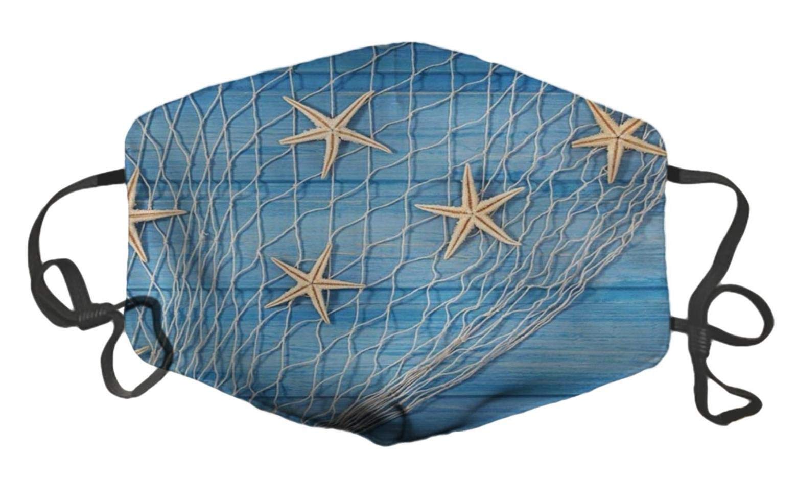 Beach Sea Star Fishing Net Personalized Dust Protection Soft Breathable Washable for Men Women for Cycling Running