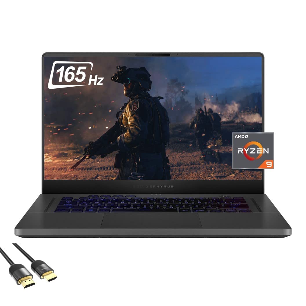 ASUS ROG Zephyrus Gaming Laptop, 15.6" QHD 165Hz DCI-P3, AMD 8-Core Ryzen 9 6900HS, GeForce RTX 3060 120W, 40GB DDR5, 1TB PCIe SSD, VR Ready, USB-C, RJ45, WiFi6, RGB, Win 11 Pro, GA503RM