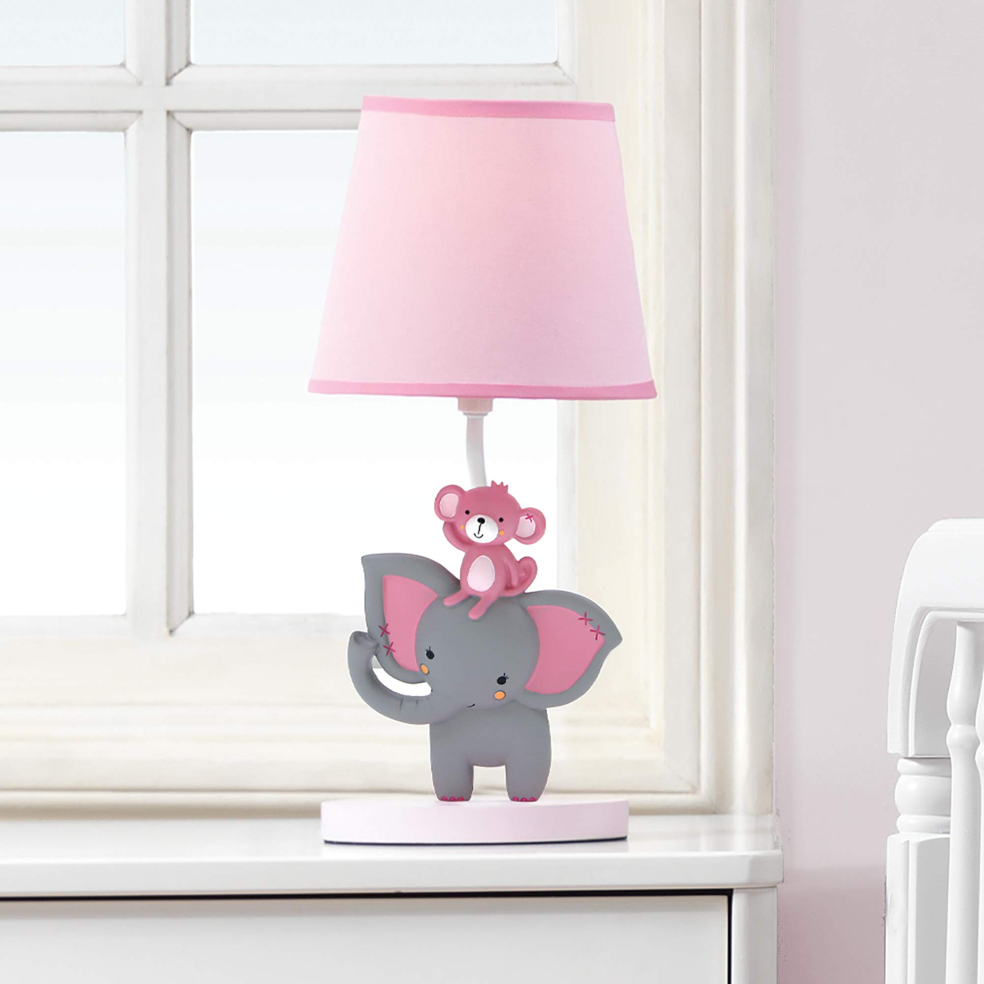 Bedtime Originals Twinkle Toes Lamp with Shade & Bulb, Pink