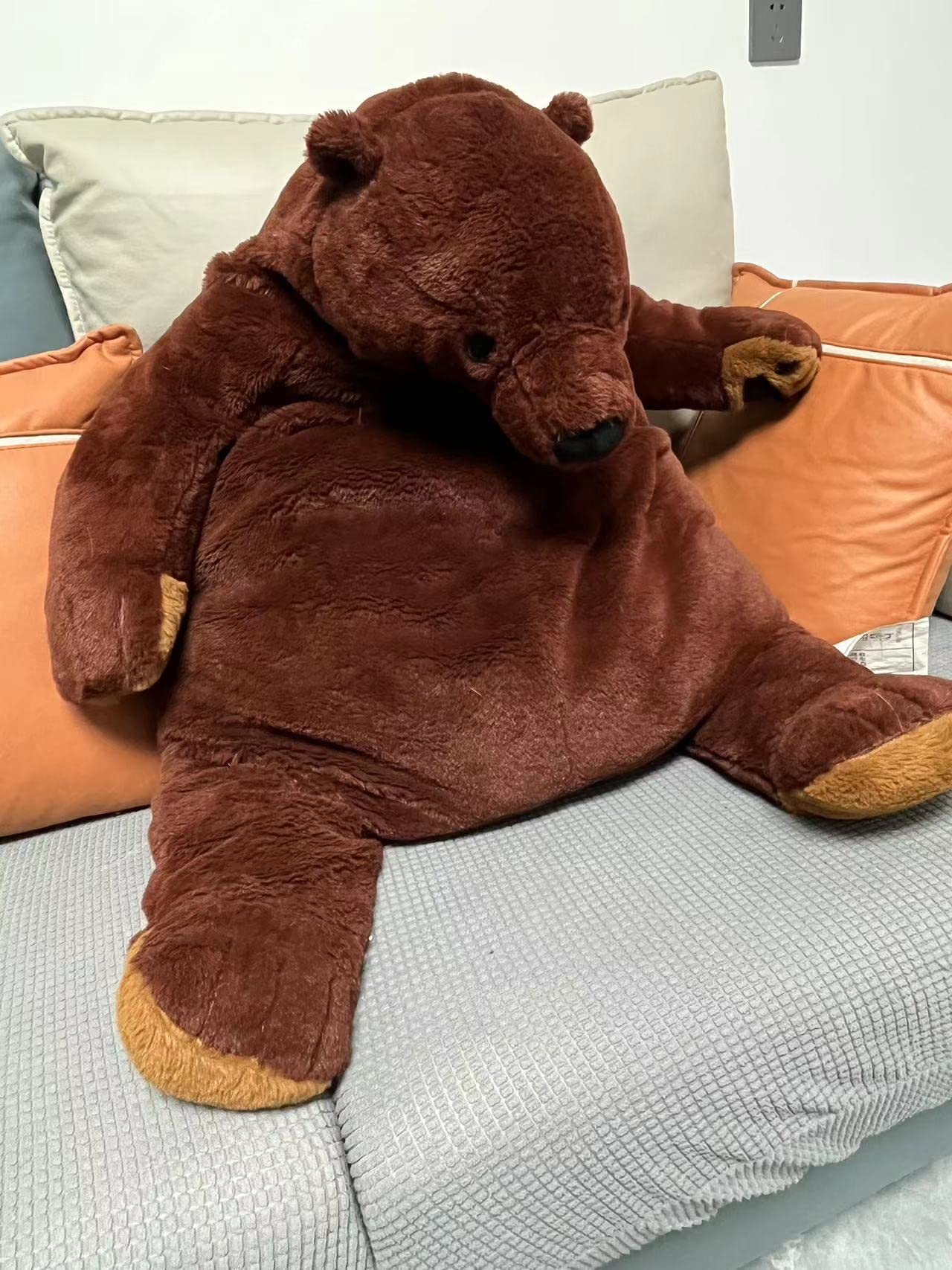 LEOGL Djungelskog Bear Plush Toy, Stuffed Animal Toys Doll Hug Bear Giant Simulation Bear, Lifelike Home Decor Gift Soft Cuddling Bear Simulation Teddy Bear, for Kids and Adults (60cm),Brown