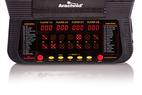 Arachnid Cricket Pro 670 Tournament-Quality Dartboard with 35 Games and 318 Variations (6 Cricket Games) , Black