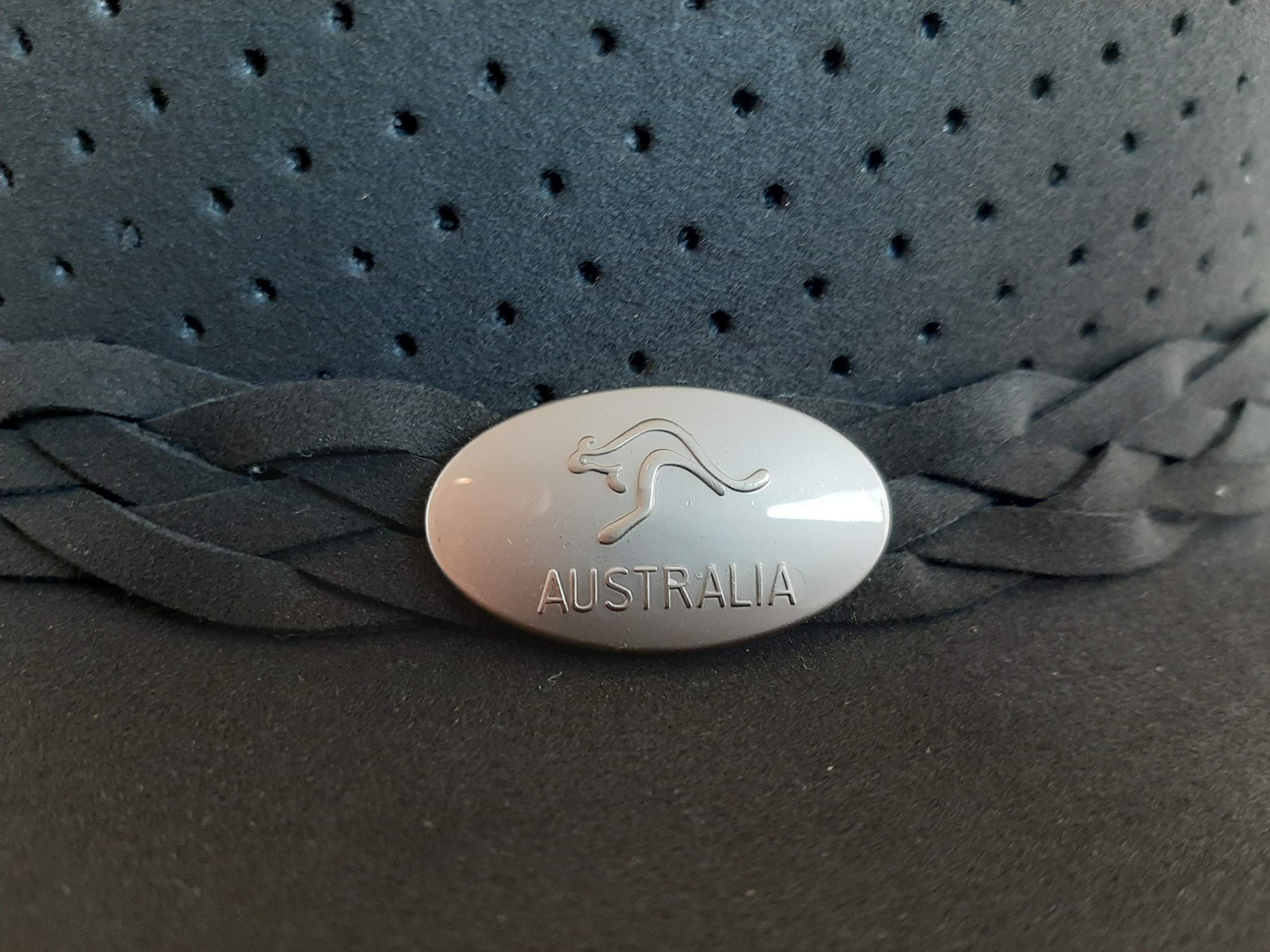 Aussie Chiller Outback Bushie – Perforated Hat for All Seasons/Made in Australia (Black, Large)