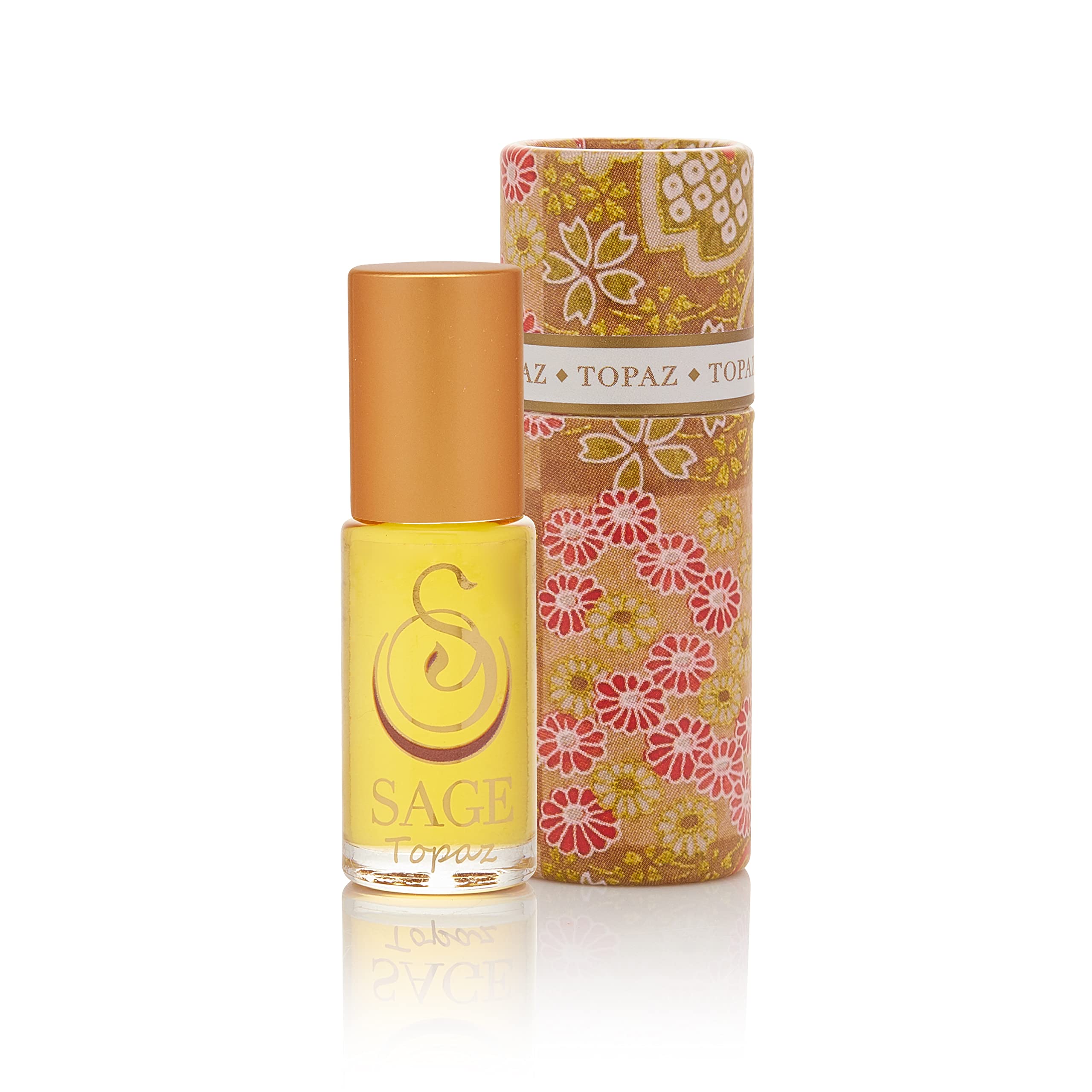 Topaz Perfume Oil Roll-On by Sage- 1/8 oz, Vegan & Cruelty-Free, Gourmand Scent, Vanilla, Sandalwood