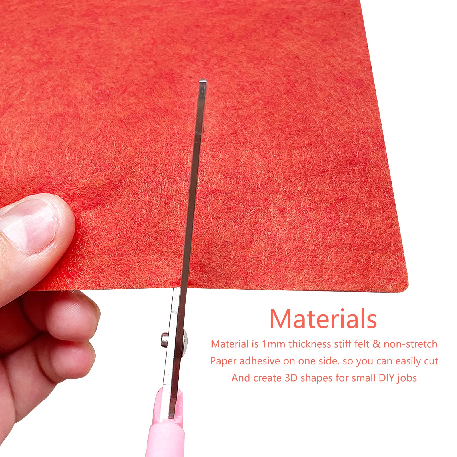 Jtnohx Self Adhesive Felt Sheets, 8x12 Inches Felt with Self Adhesive Backing, 40 Colors Pack Sticky Felt Fabric for Craft, Adhesive Felt Square for Drawer Liner