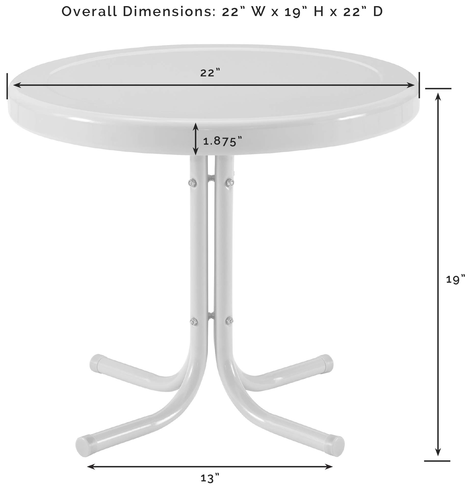 Crosley Furniture Griffith Weather Resistant Retro Metal Outdoor Side Table for Patio, Deck, Porch, Key Lime