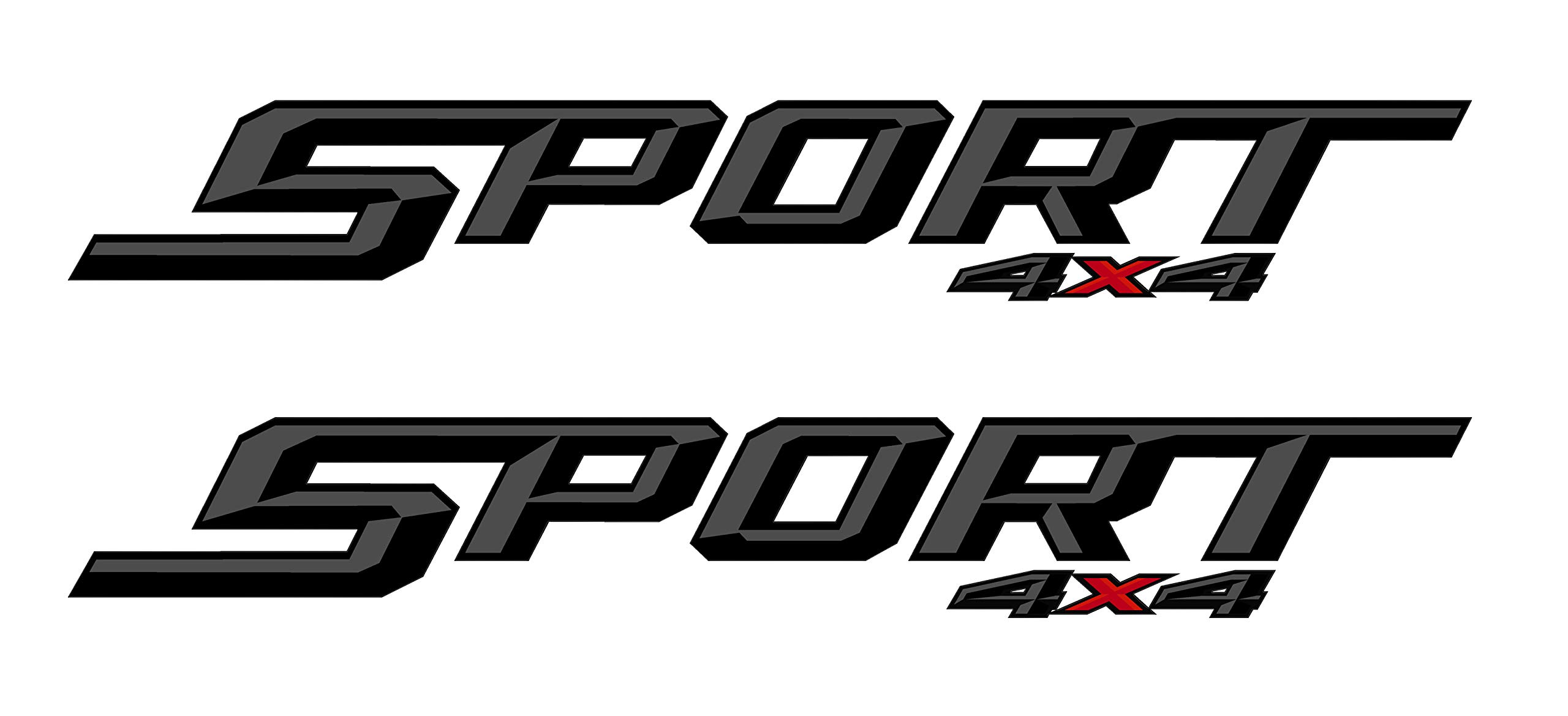Black Sport 4x4 Bedside Decals: Fits 2017-2019 Ford Trucks 2 Decals Included Air Release Vinyl