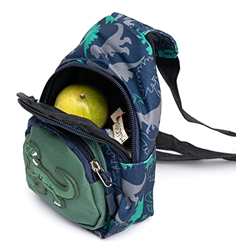 Cute Children Sling Bag Small Cartoon Dinosaur Crossbody Shoulder Bag Coin Purse Waist Backpack Nylon for kid 1-5-Gray