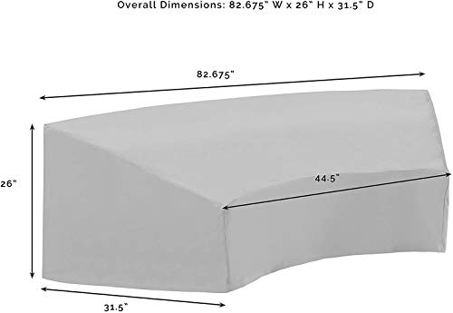 Crosley Furniture Patio Furniture Covers, Waterproof Outdoor Sectional Cover for Half-Moon Sofa, Tan