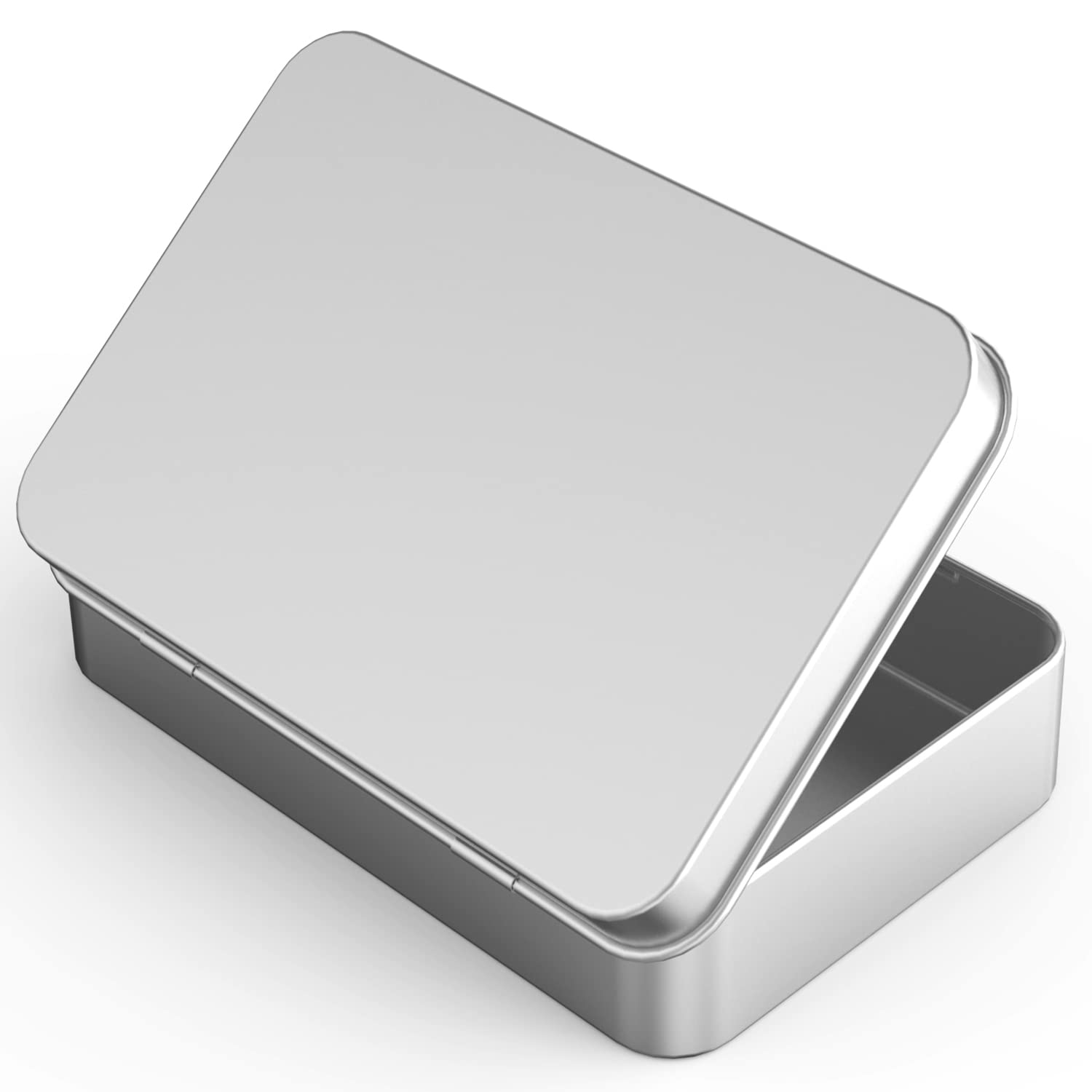Axe Sickle 8 Pack Tin Box Containers 3.7 x 2.4 x 0.8 Inch Metal Tins Storage Box with Hinge Lids, for Home Storage, Outdoor Active Storage Containers, Home Organizer Small Tins, Silver