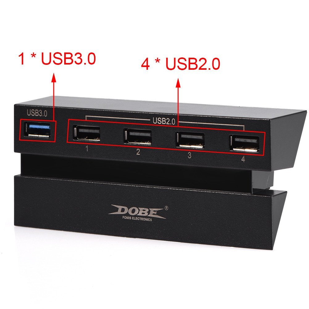 FOSA High Speed 5-Port USB Hub 2.0 & 3.0 Expansion Hub Controller Adapter for PS4 Game Console