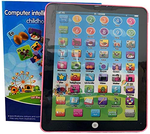 Kids Learning Pad Fun Kids Tablet Touch and Learn Phone Learning Games Early Child Development Toy for Number Learning, Learning ABCs, Spelling, Animal Game Melodies Educational Toy