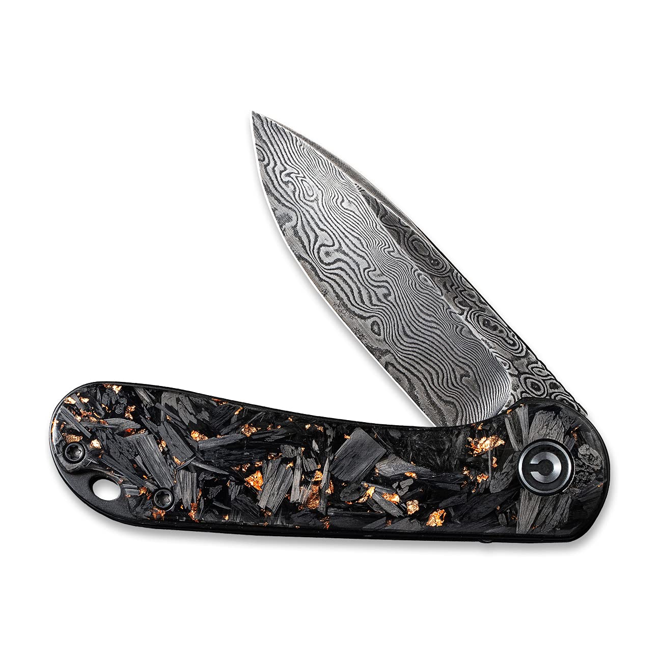 CIVIVI Elementum Folding Pocket Knife for Men, 2.96" Damascus Blade Folder with Low Profile Pocket Clip for EDC C907C-DS3