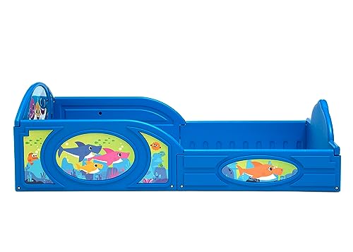 Baby Shark Plastic Sleep and Play Plastic Toddler Bed + Baby Shark Table and Chair Set by Delta Children (Bundle)