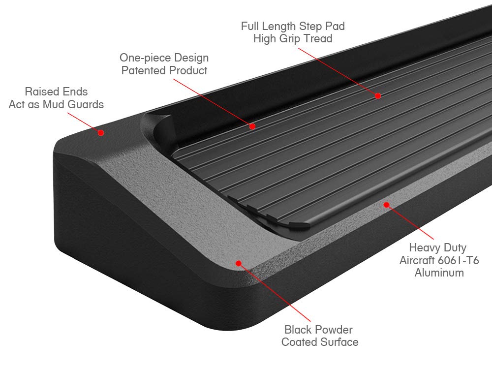 APS Black Running Boards Style Compatible with Ford Expedition 1997-2017 (Exclude EL Model) (Not Fit Funkmaster Flex Edition) (Nerf Bars Side Steps Side Bars)