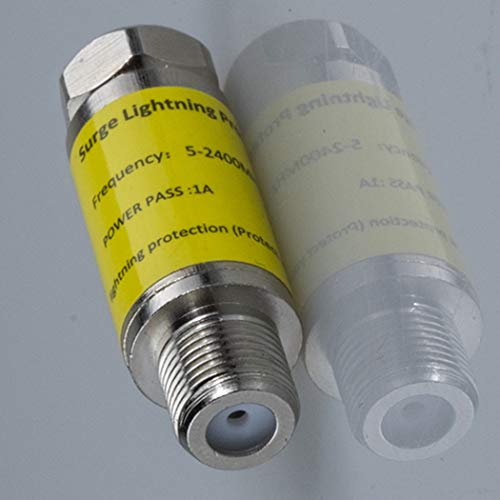 Cable Protector for TV - 2PCS Coaxial Surge Protector for Satellite Antenna Cable TV ,Surge Lightning Protector for TV Antenna