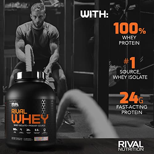 Rivalus Rivalwhey β Fruity Cereal 2lb - 100% Whey Protein, Whey Protein Isolate Primary Source, Clean Nutritional Profile, BCAAs, No Banned Substances, Made in USA