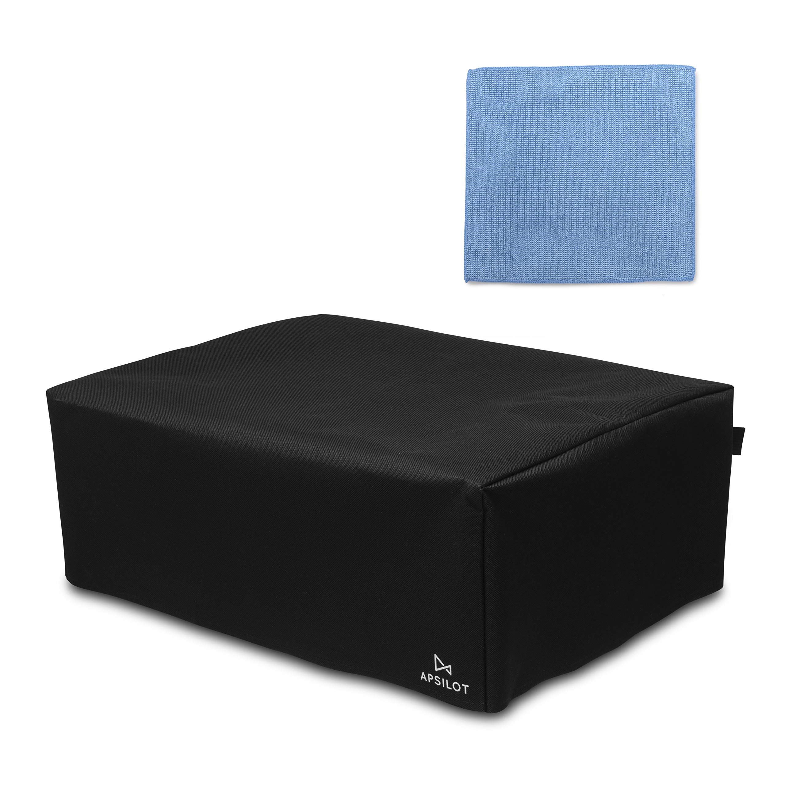 Apsilot Turntable Dust Cover - Vinyl Record Player Protector with 2 Finger Pull Tabs - Fits Technics SL1200, SL1210 and Pioneer PLX1000 - Black Premium Foldable Fabric - Complete with Microfiber Cloth