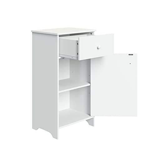 RiverRidge, White Medford Single Door Floor Cabinet with Drawer, One Size