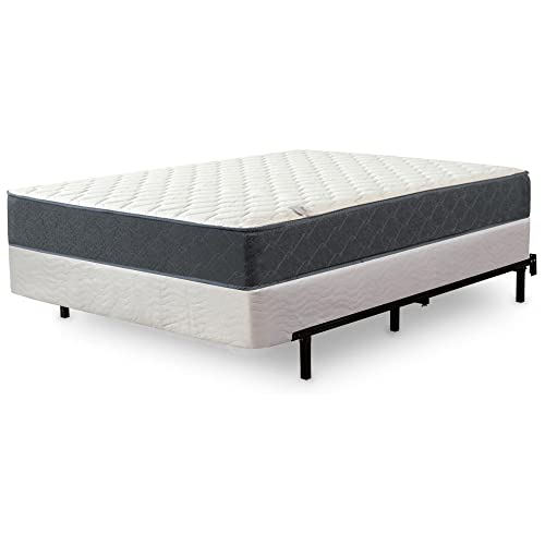 Spring Coil, 4.5-Inch Sturdy Box Spring for Mattress Support-Durable and Easy to Assemble Natural Wood Foundation for King, White