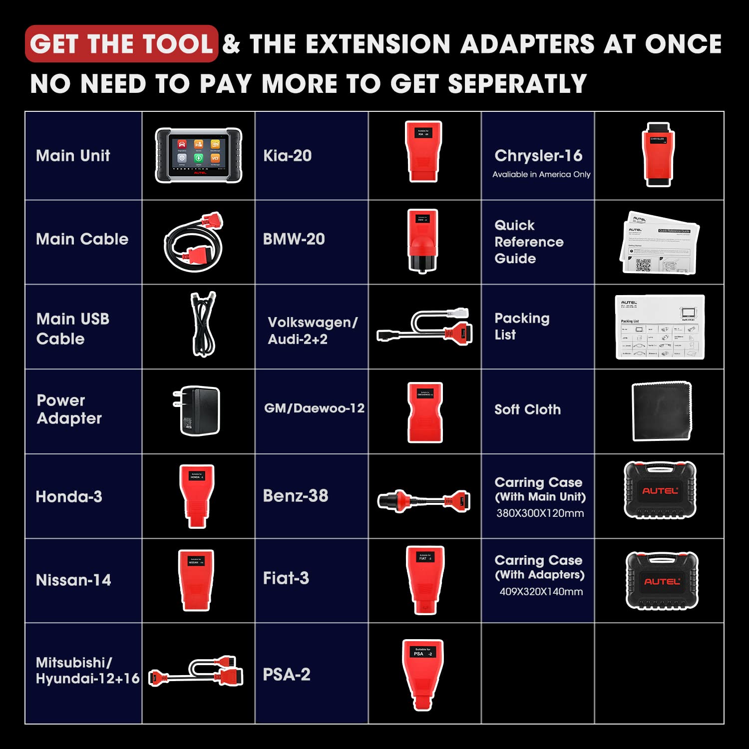 Autel MaxiPRO MP808S PRO Ver. w/All 11 OBD Adapters, 2-Year Update ($700 Valued), 2024 ECU Coding Bidirectional Scanner, Same as MS906BT/ MS906 Pro, Upgrade of DS708 DS808 MP808 30+ Services AutoAuth