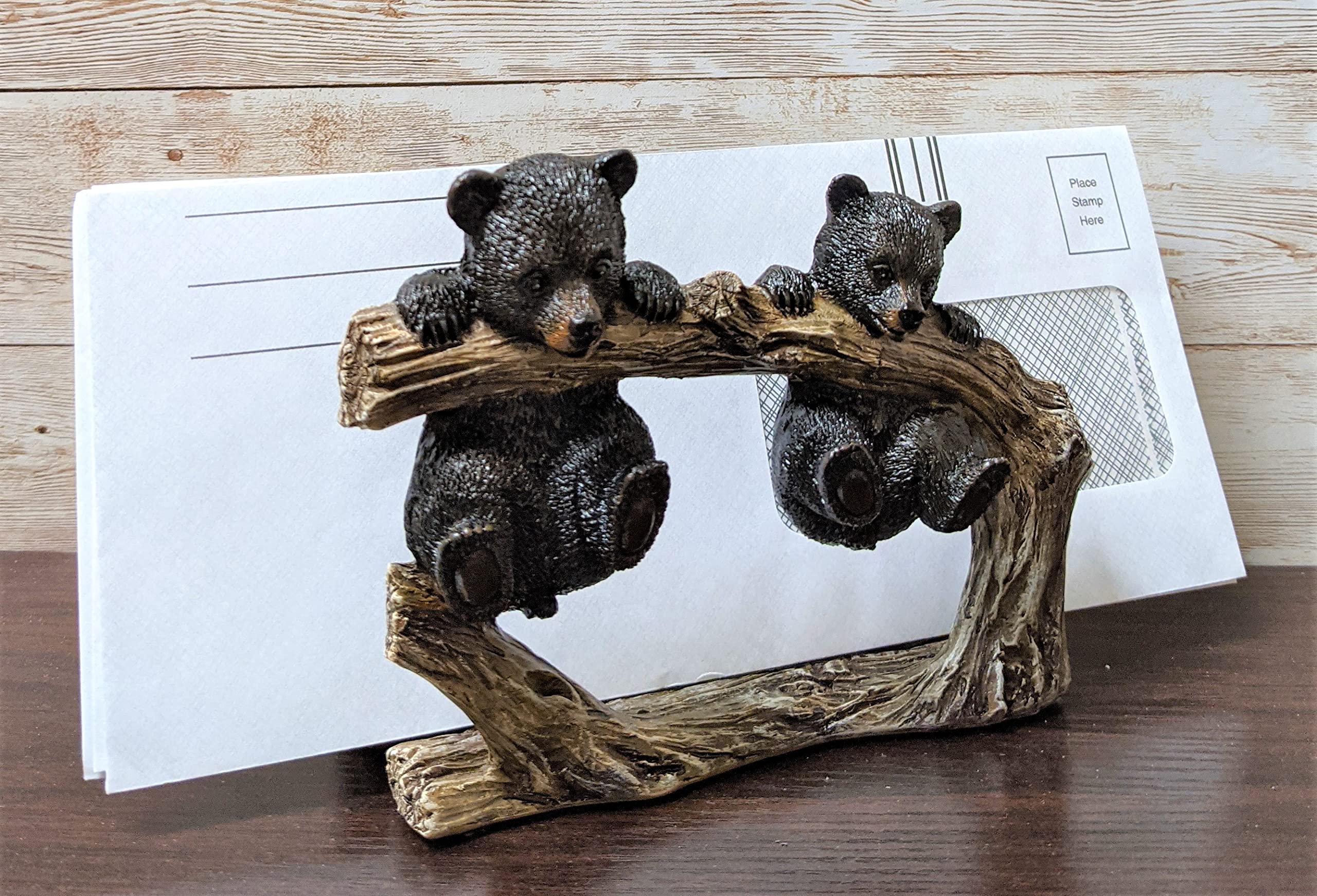 Bear Cubs Hanging on Tree Branch Decorative Napkin Holder (Mail Holder)