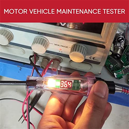 Car Truck Circuit Test Pen, Circuit Tester, 3-70V DC Digital Automotive Test Light, Heavy Duty Light Tester with Voltmeter Spring Wire (RED(3-70V))