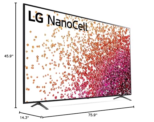 LG NanoCell 75 Series 86” Alexa built-in 4k Smart TV (3840 x 2160), 120Hz Refresh Rate, AI-Powered 4K Ultra HD, Active HDR, HDR10, HLG, Dolby Vision IQ, Dolby Atmos (86NANO75UPA, 2021)