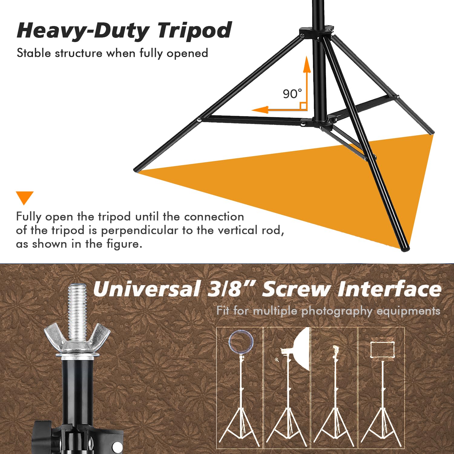 Backdrop Stand, Photo Video Studio 8.5 x10ft Adjustable Support Portable Backdrop Stand Heavy Duty for Photoshoot, Parties, Projector Screen with 2 Water Bag, 6 Backdrop Clips,6 Curtain Ring Clip