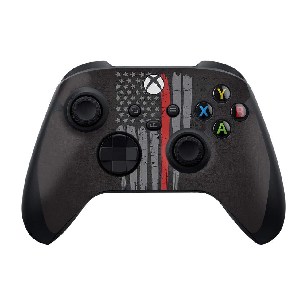 MightySkins Skin Compatible with Xbox Series X and S Controller - Thin Red Line | Protective, Durable, and Unique Vinyl Decal wrap Cover | Easy to Apply and Change Styles | Made in The USA, MIXBSERXSCON-Thin Red Line