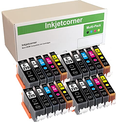 Inkjetcorner Compatible Ink Cartridge Replacement for PGI-225 CLI-226 PGI225 CLI226 for use with MX882 MX892 MG5320 MG5220 MG5120 iP4920 (4 Big Black 4 Small Black 4 Cyan 4 Magenta 4 Yellow, 20-Pack)