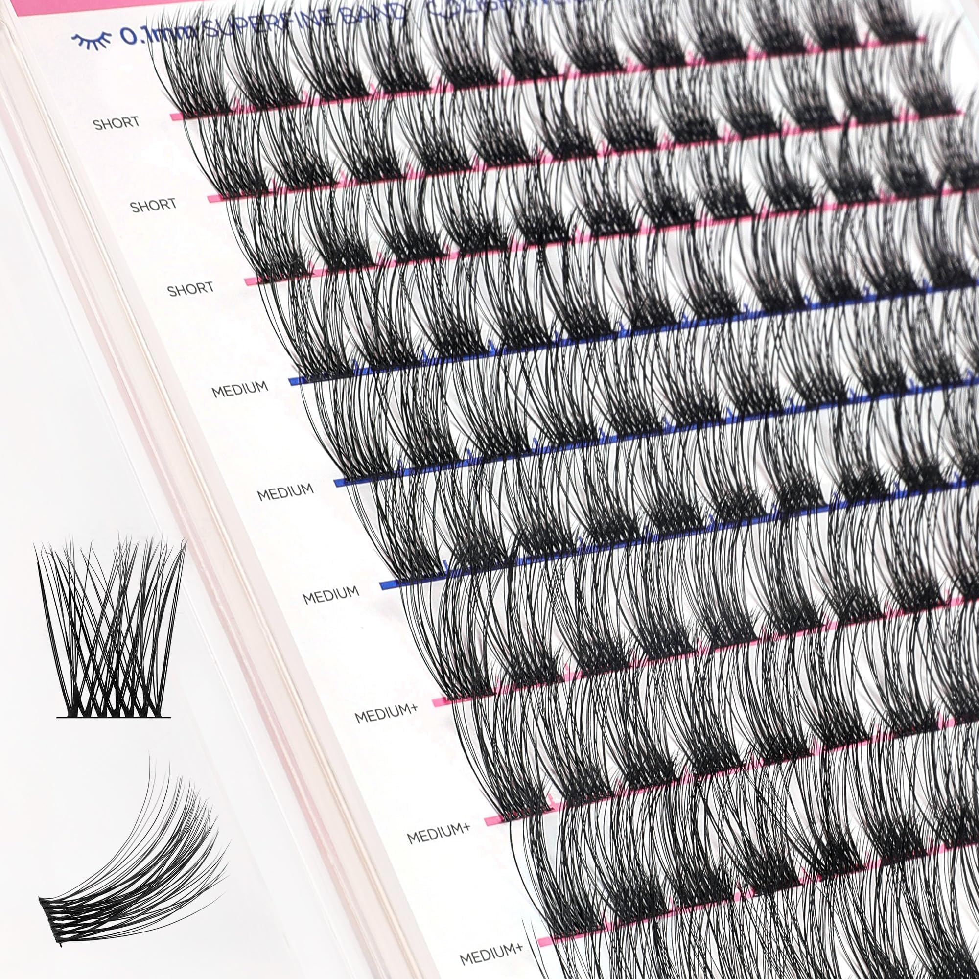 Bepholan Lash Clusters 84pcs DIY Eyelash Extension lndividual Lashes Natural Lash Clusters Wispy Cluster Lashes Lash Extension Clusters False Mink Lash Cluster Mix Black C03B-84B