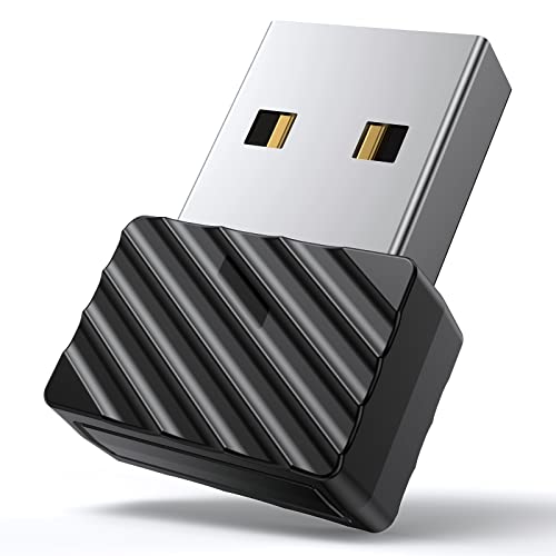 Bluetooth Adapter for PC, 5.2 USB Mini Bluetooth Dongle Receiver Support Windows 10/8.1/8/7 Mac OS for Connecting Bluetooth Headphones Mouse Keyboard to PC Laptop Desktop - Plug and Play