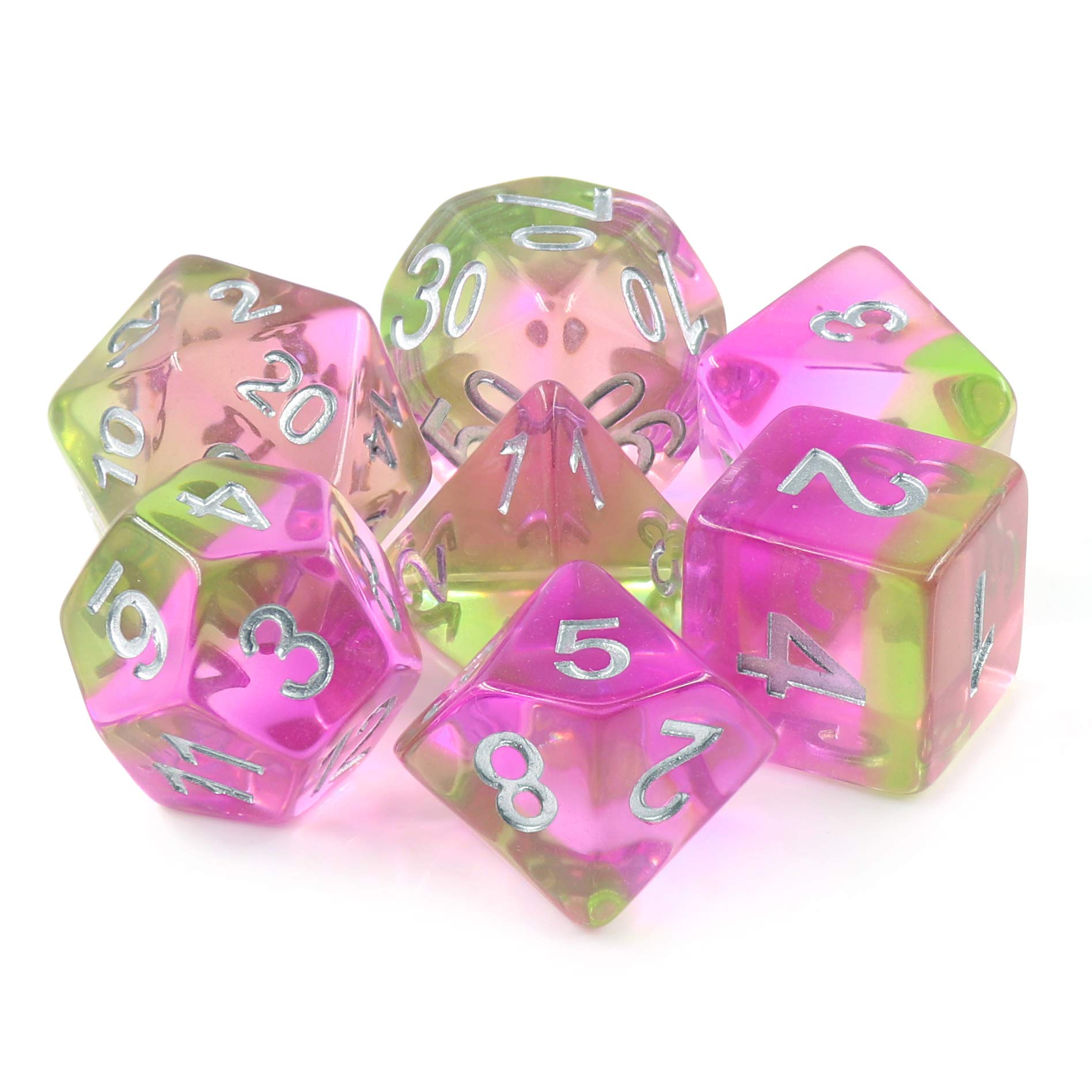 HD Polyhedral Dice Sets D&D Dice for Dungeon and Dragons RPG Role Playing Games MTG Pathfinder Table Top Games 7 Dice Set Strawberry Field