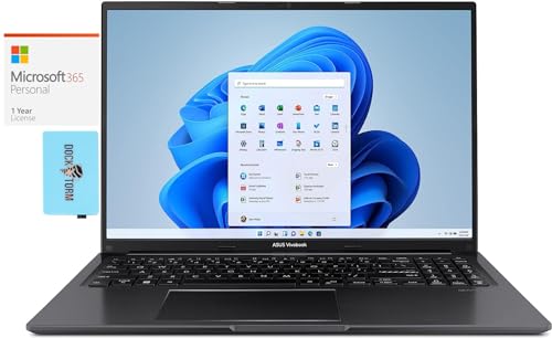 ASUS Vivobook 16X Home & Business Laptop (Intel i7-13700H 14-Core, 24GB RAM, 1TB PCIe SSD, Intel Iris Xe, 16.0" 60 Hz Win 11 Home) with MS 365 Personal, Dockztorm Hub