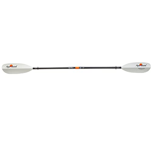 Aqua Bound Aquabound Stingray Hybrid 4-Piece Kayak Paddle with White Fiberglass Blade & Posi-Lok Carbon Shaft, 230 cm