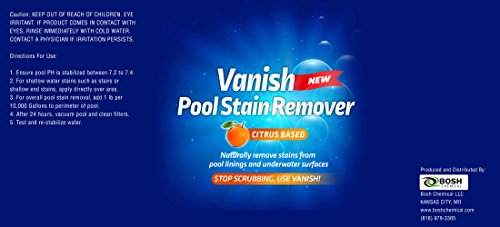 Bosh Chemical Vanish Pool & Spa Stain Remover (2LBS)- Natural Safe Citrus Based, Works Excellent on Vinyl, Fiberglass, and Metals, Removes Rust and Other Tough Stains