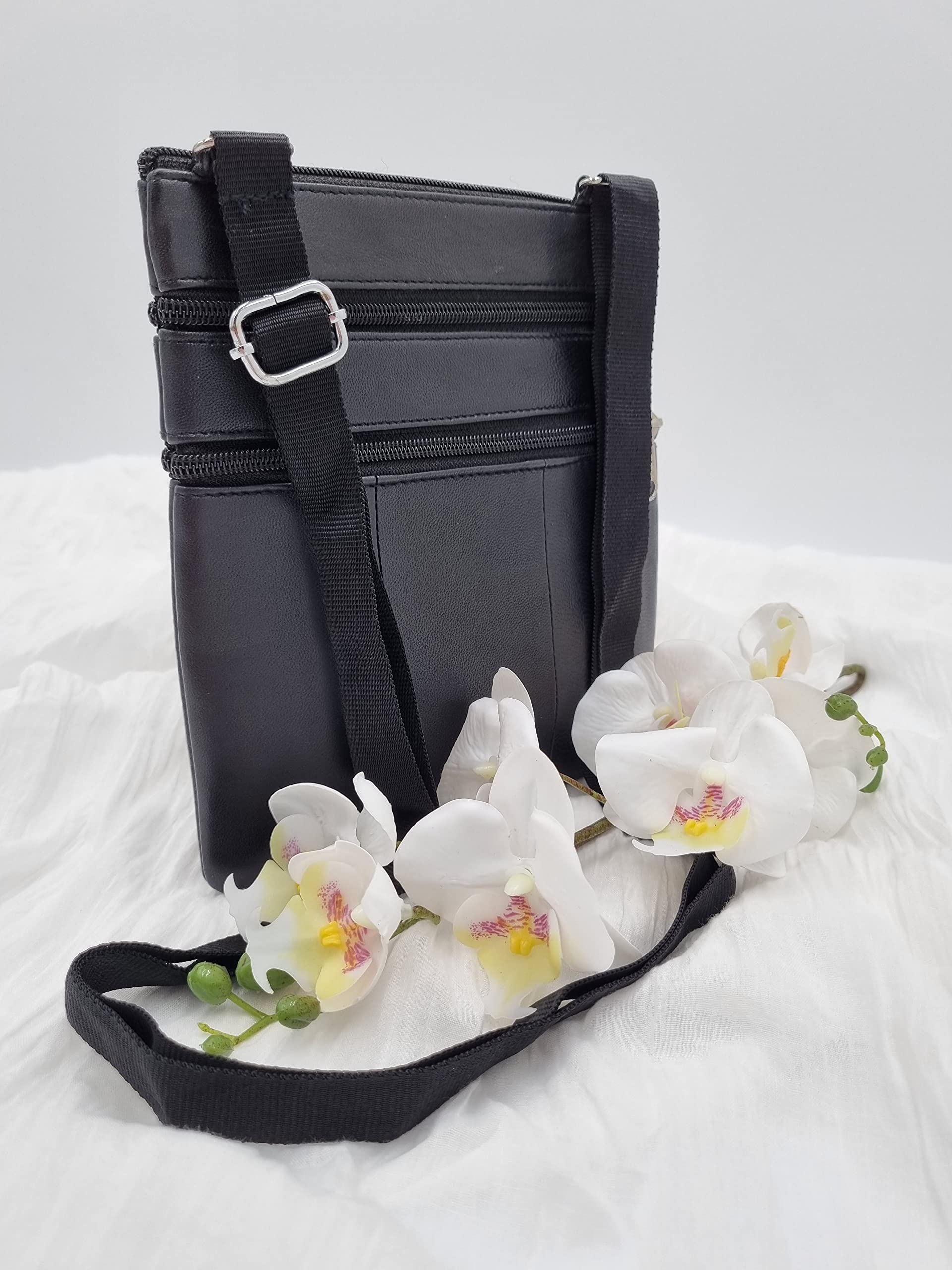 Liberty Leather Crossbody Purse for Women Small Crossover Long Over the Shoulder Sling black Women’s Purses and Handbag