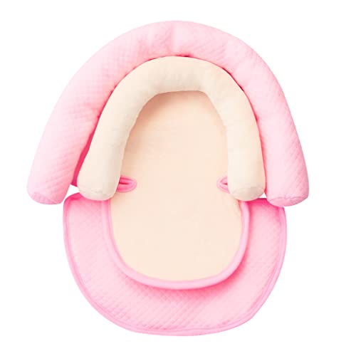 Baby Stroller Cushion, vocheer 2-in-1 Car Seat Neck Support Cushion with Liner Head and Body Support Pillow for Baby, Pink