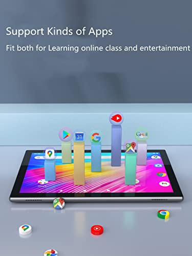 Tablet Android 11, Tablet 10 inch, 2GB RAM+64GB ROM & 512GB Expand, 2+8MP Dual Camera, 2.4G WiFi, Bluetooth, IPS Touch Screen, 6000mAh Battery, Google GMS Certified Tablets Grey