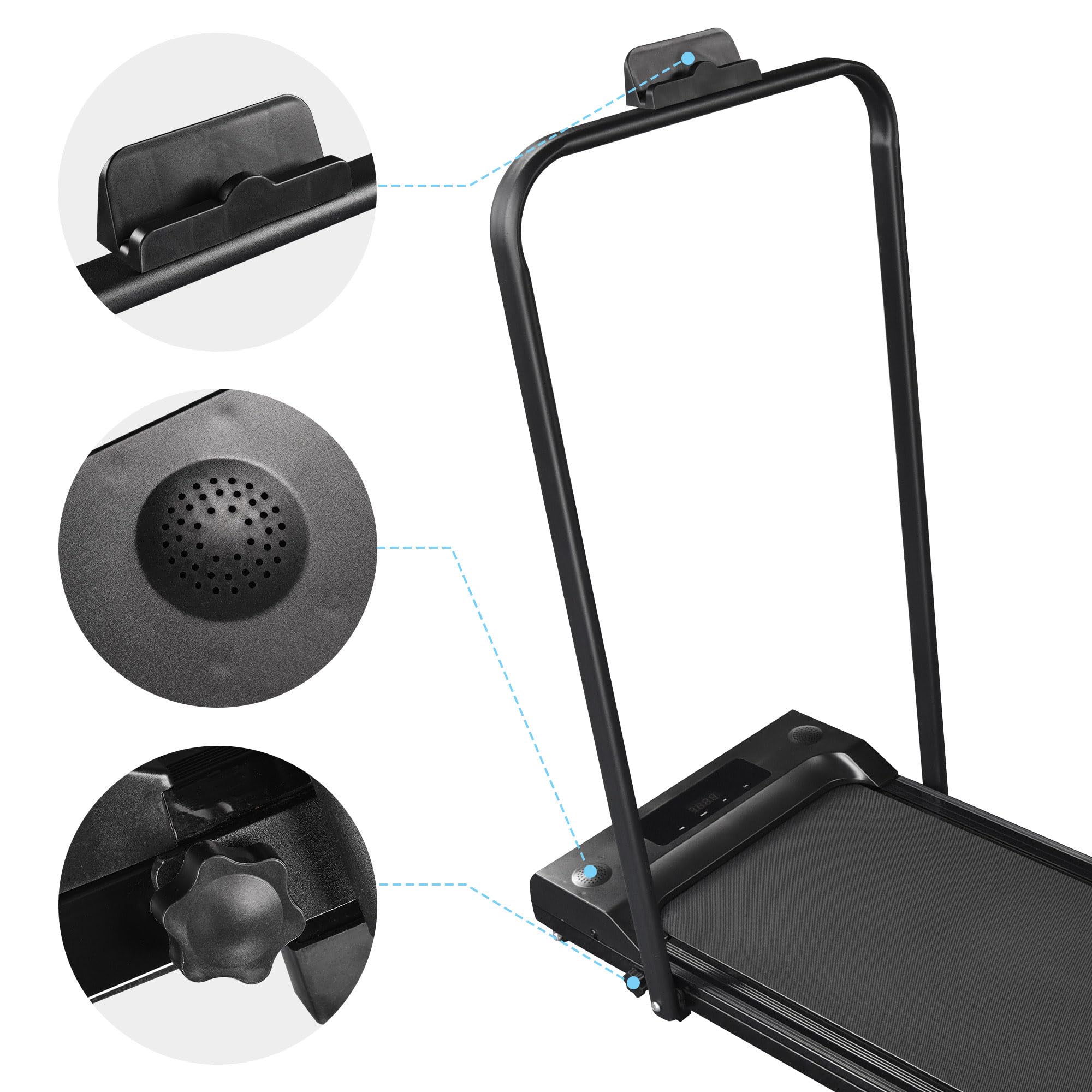 AW Folding Electric Treadmill Running Walking Fitness Machine with LCD Display Speaker for Home Office Gym Exercise Apartment Basement Workout