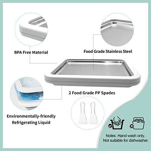 Instant Ice Cream Maker, Rolled Ice Cream Maker, Instant Gelato Pan/Roll, Homemade DIY Ice Cream for Fun Parent-Child Activities for Families White