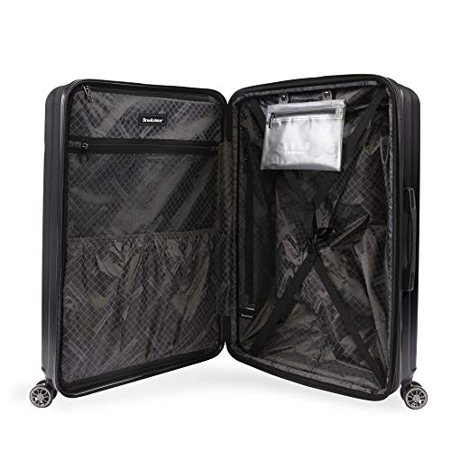 Brookstone Luggage Nelson 2pc Hardside Spinner Luggage, Black, 2 Piece Set